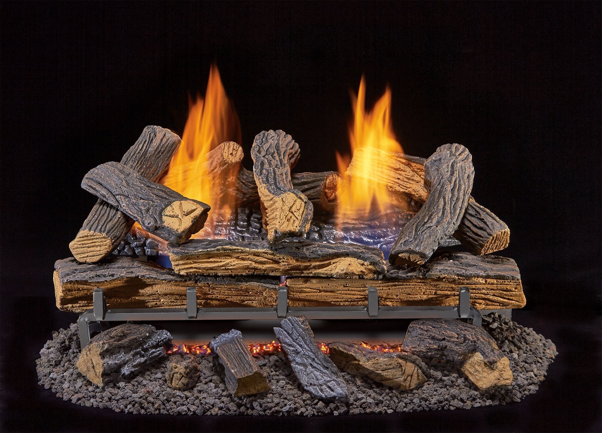 Duluth Forge Ventless Natural Gas Log Set - 24 in. Split Red Oak ...