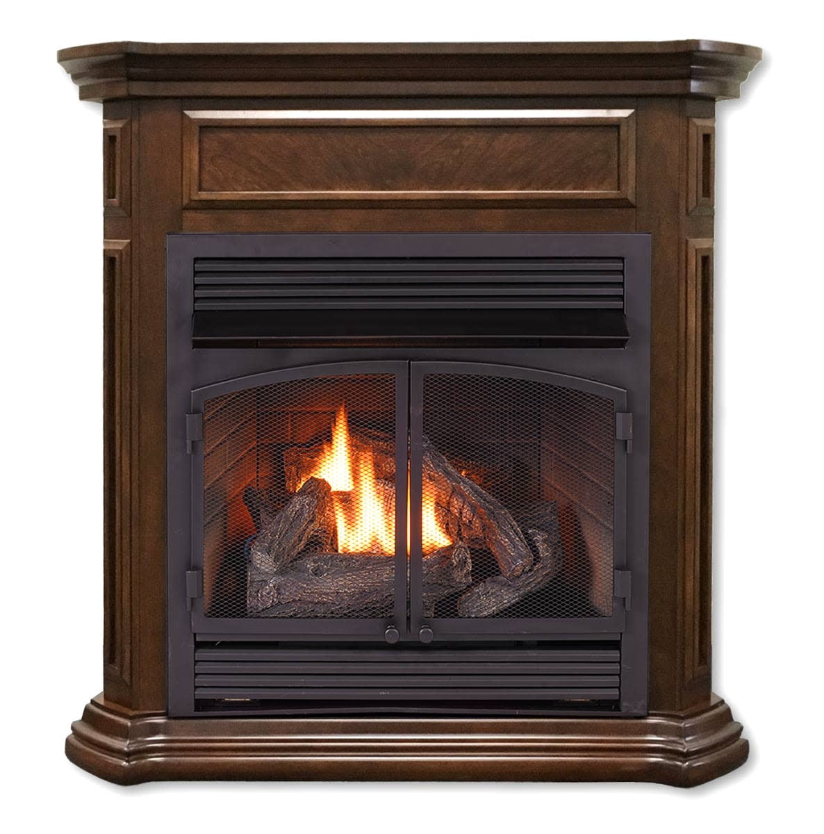 Duluth Forge Dual Fuel Fireplace - 32,000 BTU, Indoor T-Stat, Nutmeg ...