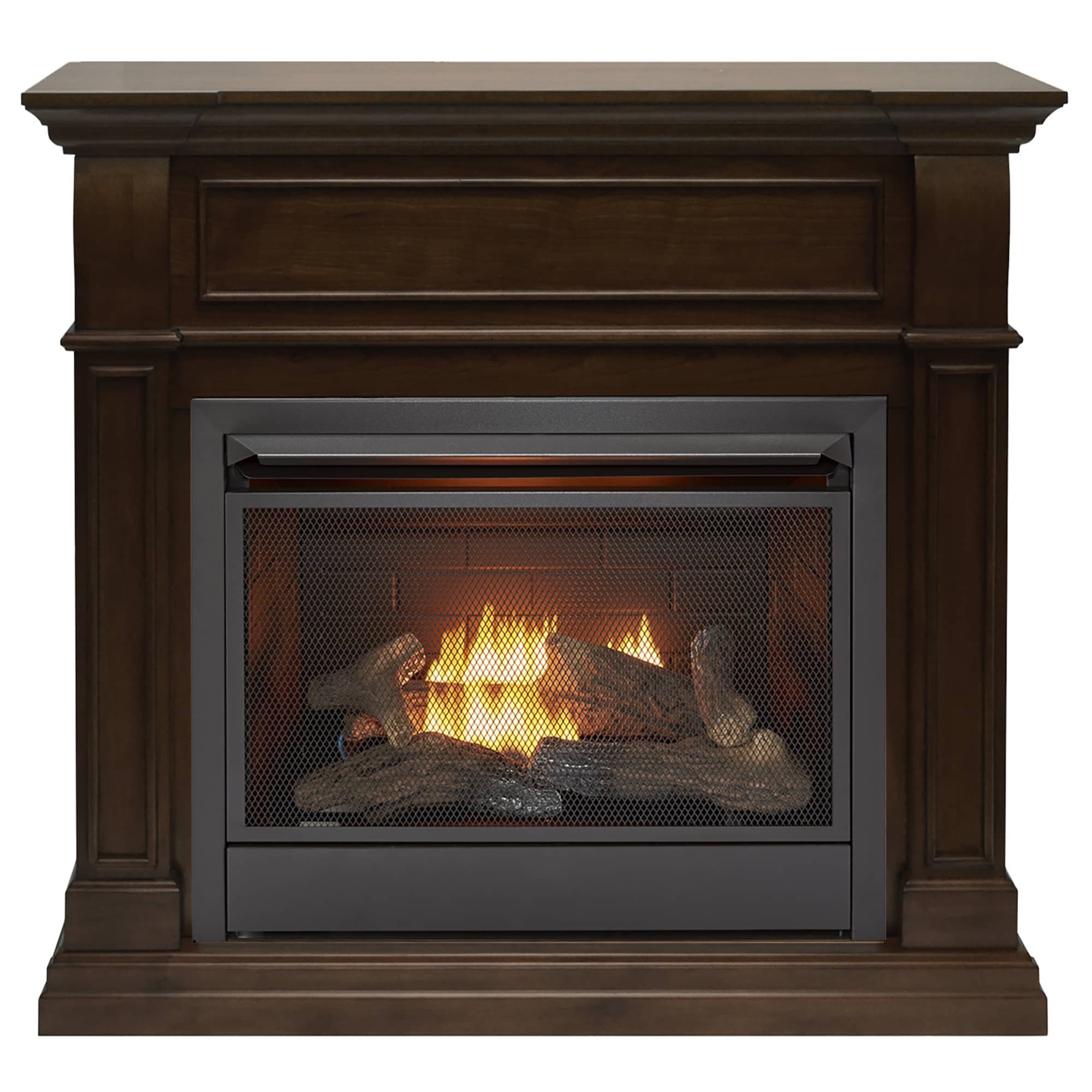 Duluth Forge Dual Fuel Vent less Gas Fireplace With Mantel - 26,000 BTU ...