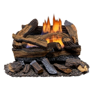 Empire LS18C2 24 in. Ceramic Fiber Log Set, Charred Oak - 4 Piece ...
