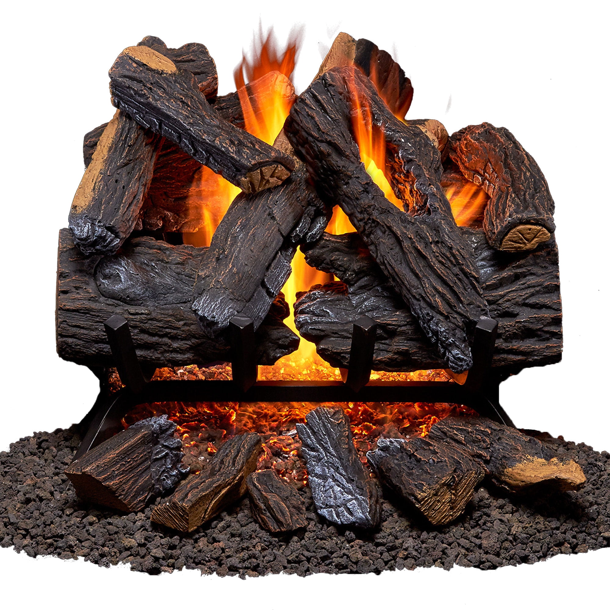 Duluth Forge 18 in. Vented Natural Gas Fireplace Log Set, 45,000 BTU ...