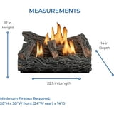 Duluth Forge Ventless Dual Fuel Gas Log Set - 22 in. Winter Oak, 32,000 ...