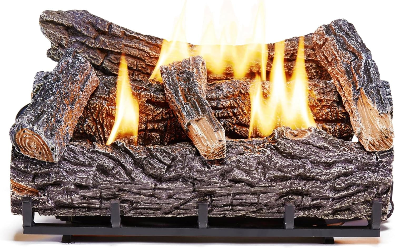 Duluth Forge Ventless Propane Gas Log Set, 32,000 BTU, Indoor Fireplace ...