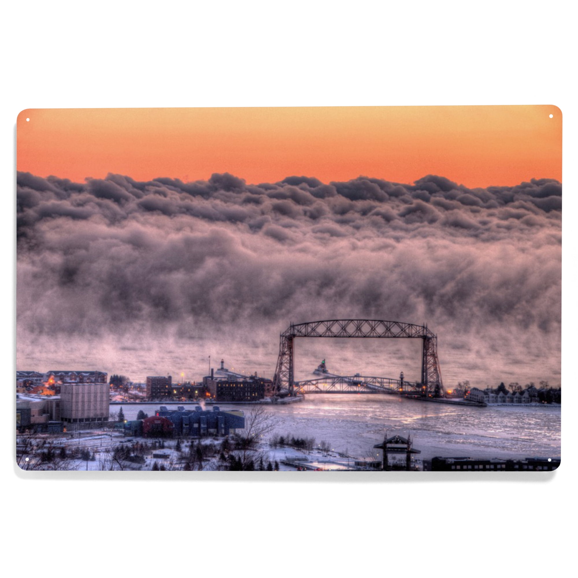 Duluth, Minnesota, the Shores of Lake Superior with Huge Clouds (12x18 ...