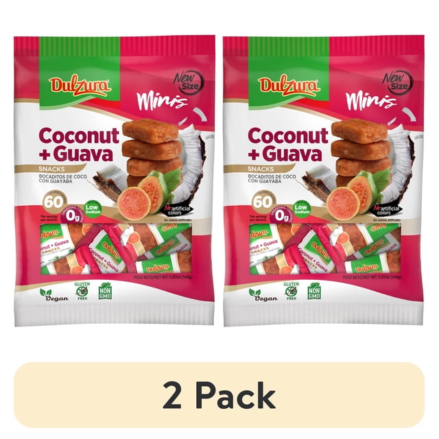 (2 pack) Dulzura Coconut Guava Mini Entree Bites Snack 3.4 oz Bag ...