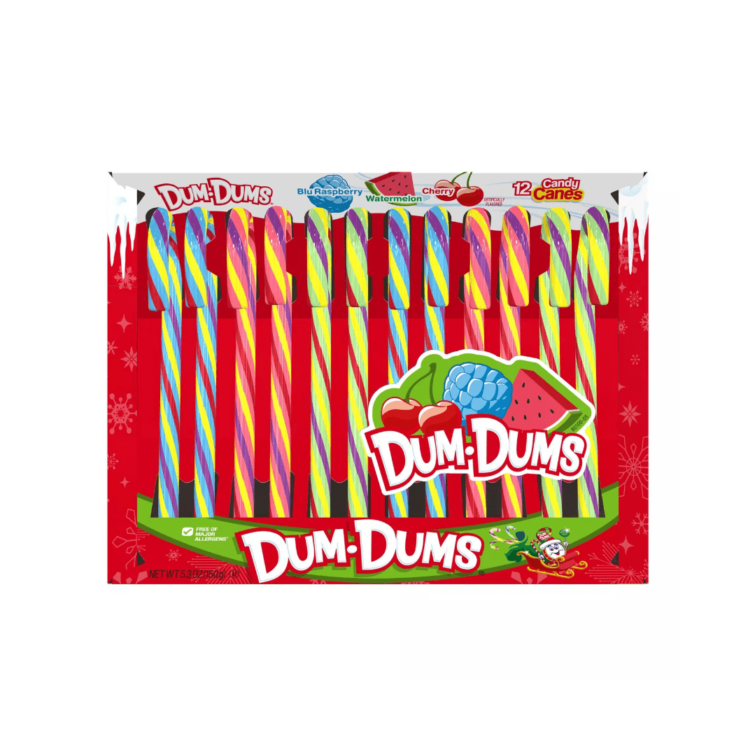 Dum Dums Assorted Flavor Christmas Candy Canes, 12 ct - Walmart.com