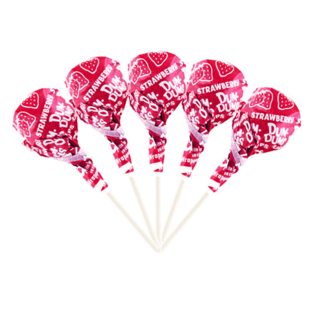 Dum Dums Color Party Lollipops, Red, Strawberry Flavor, 12.8oz, 75ct ...