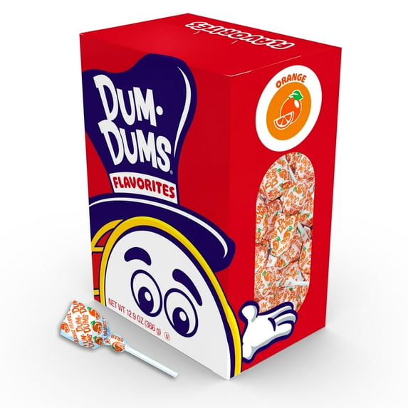 Dum Dums Orange Lollipops - MDA05 Bulk Candy Box with Lollipops ...