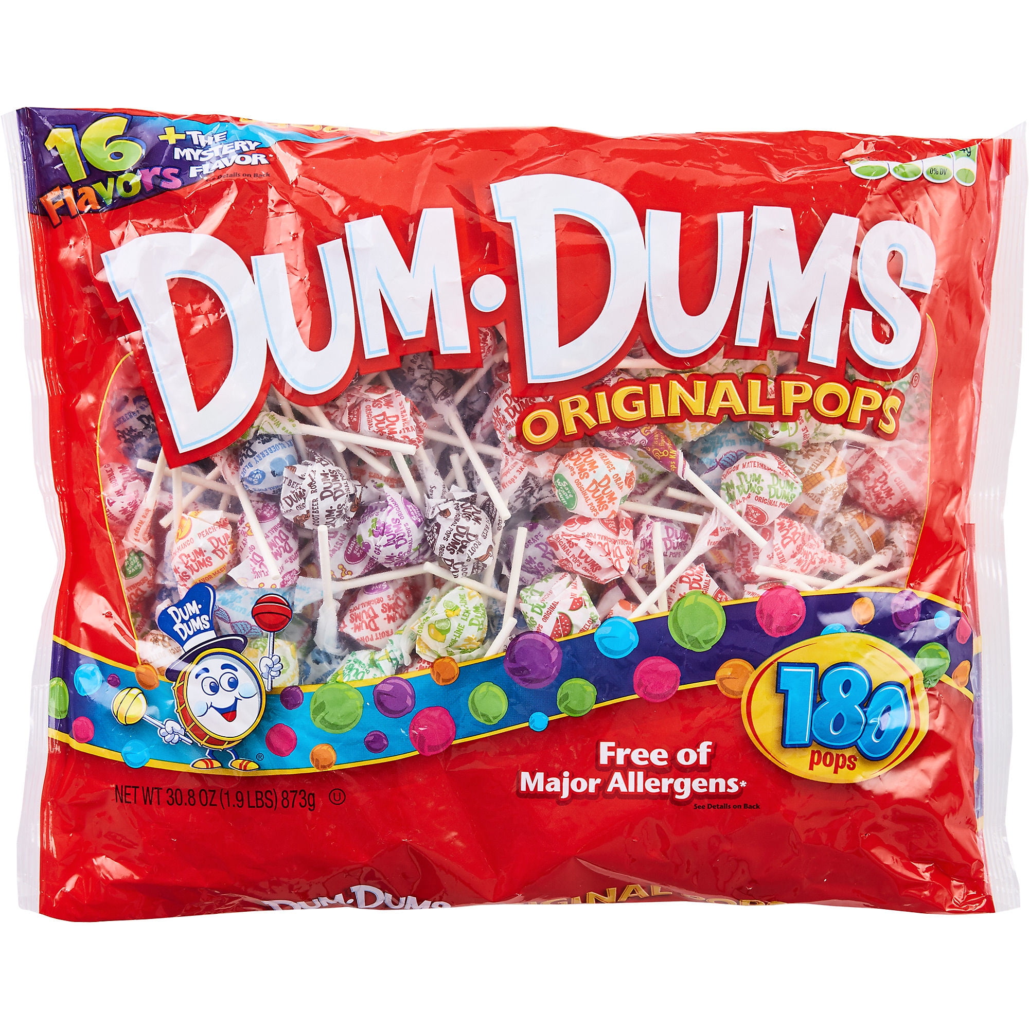 Dum Dums Original Mix, Allergen Free, Lollipops, 180ct - Walmart.com