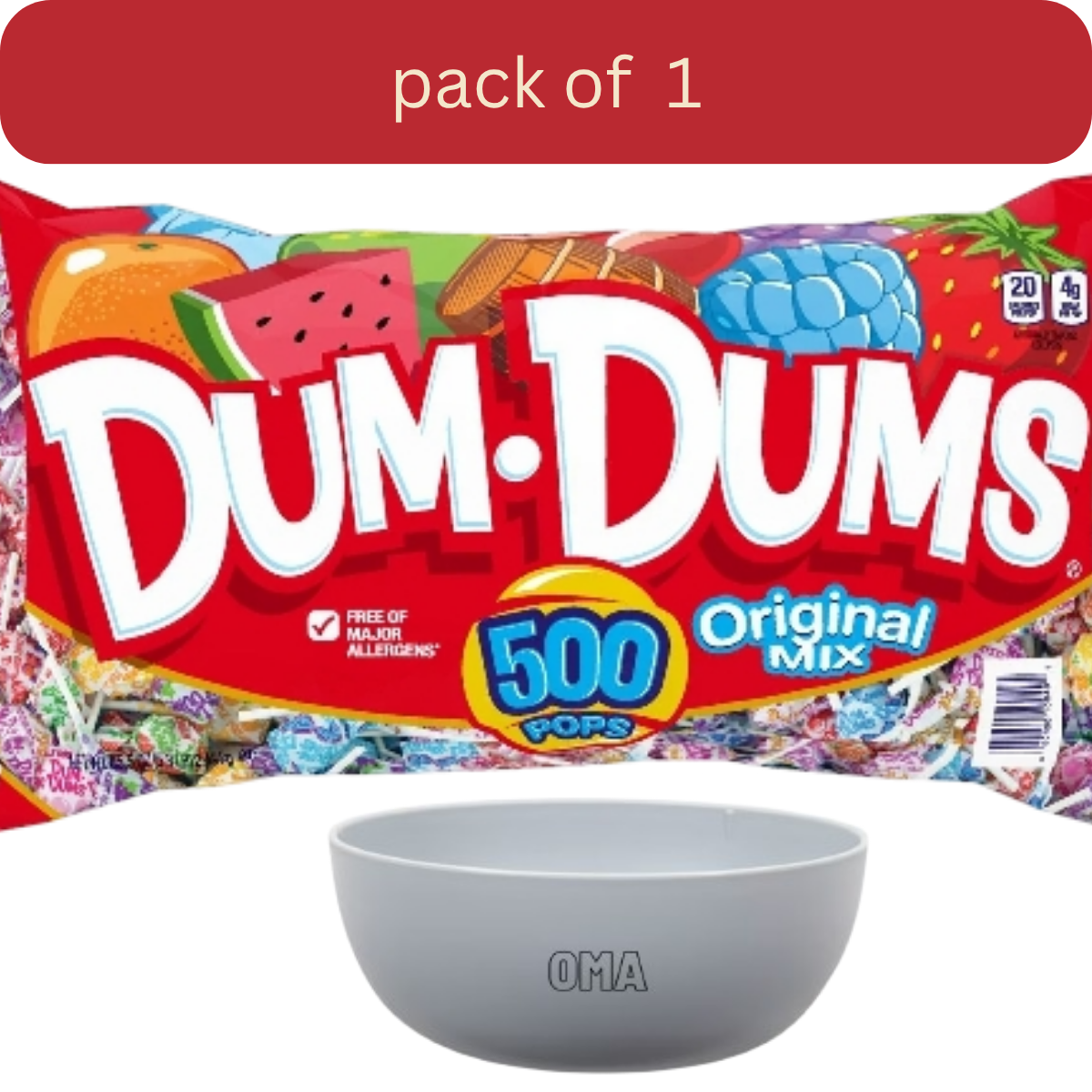 Dum Dums Original Mix Pops, 500 pcs with bowl by OMA - Walmart.com