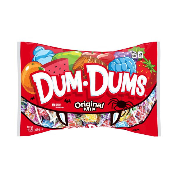 Dum Dums Original Pops Allergen-Free, Assorted Flavor Lollipops ...