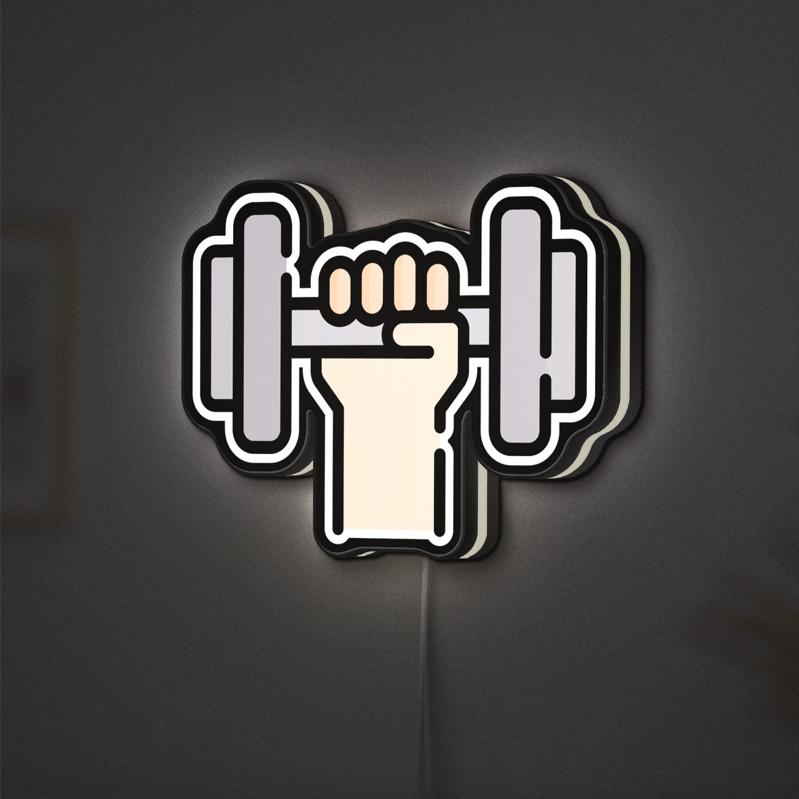Dumbbell 3D Novelty Light Box for Fitness Enthusiasts, Gym and Workout ...