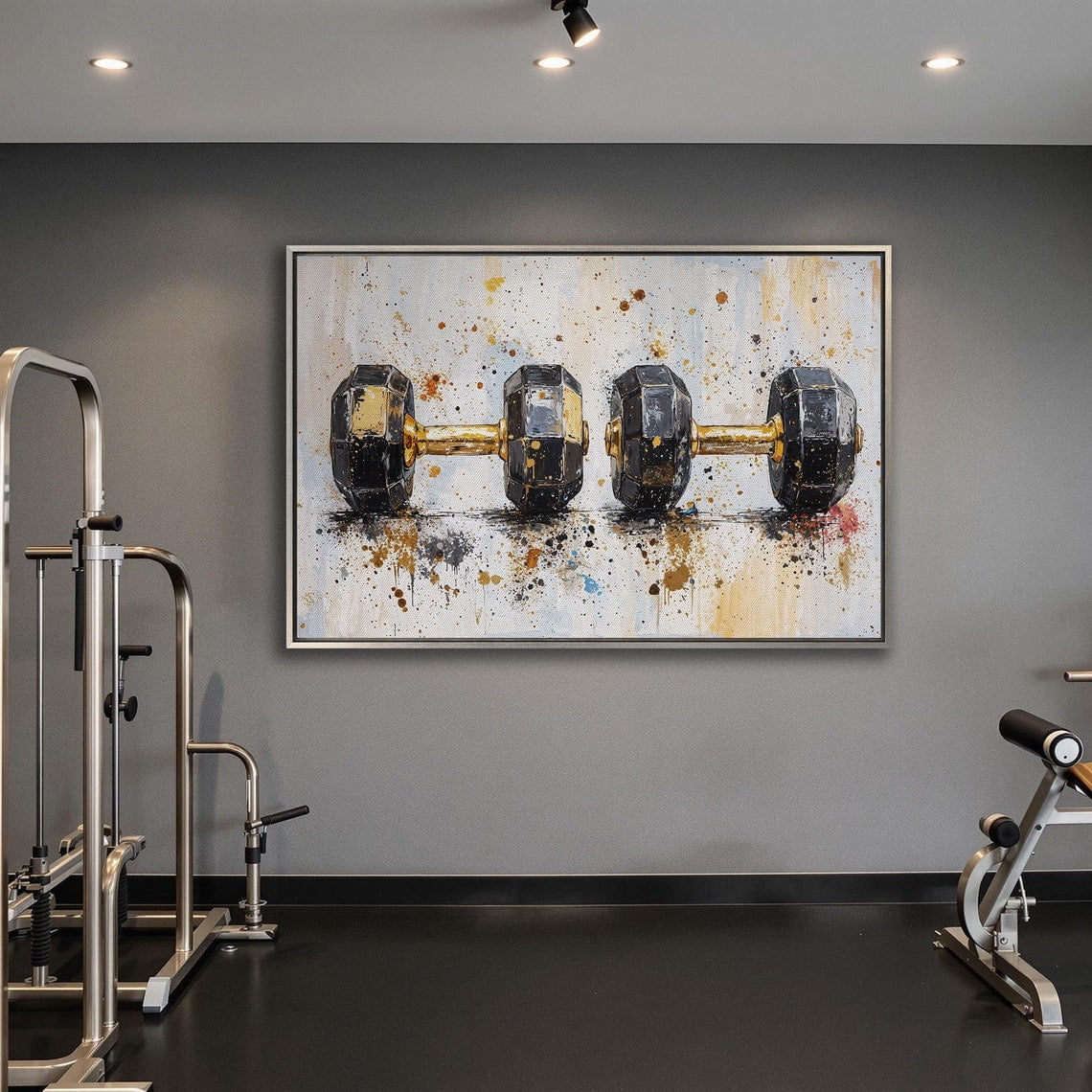 Dumbbell Abstract Art, Poster, Gym Decor UNFRAMED Poster, Wall Art for ...