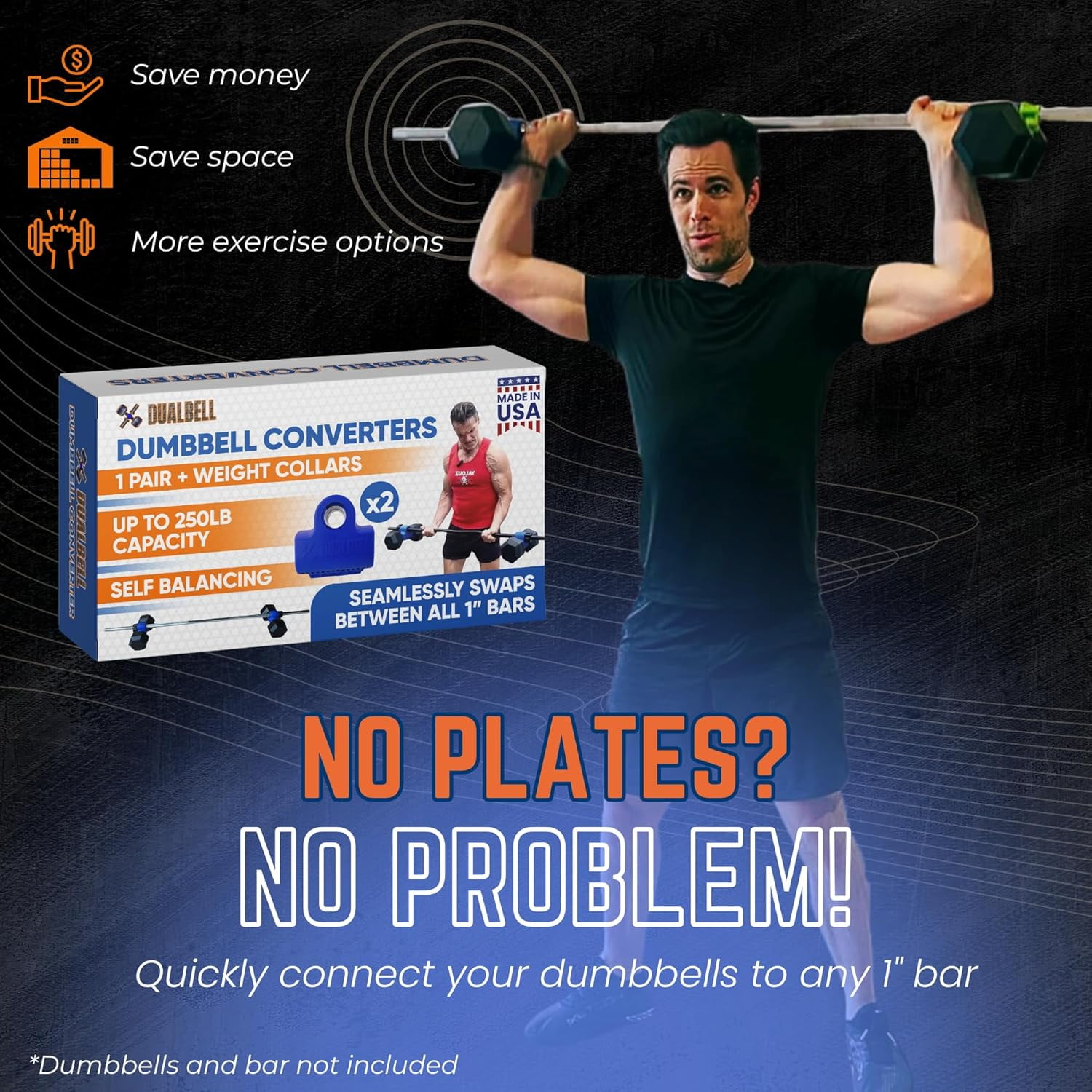 Dumbbell Barbell Converter - Dumbbell Converter Home Gym Equipment, for ...