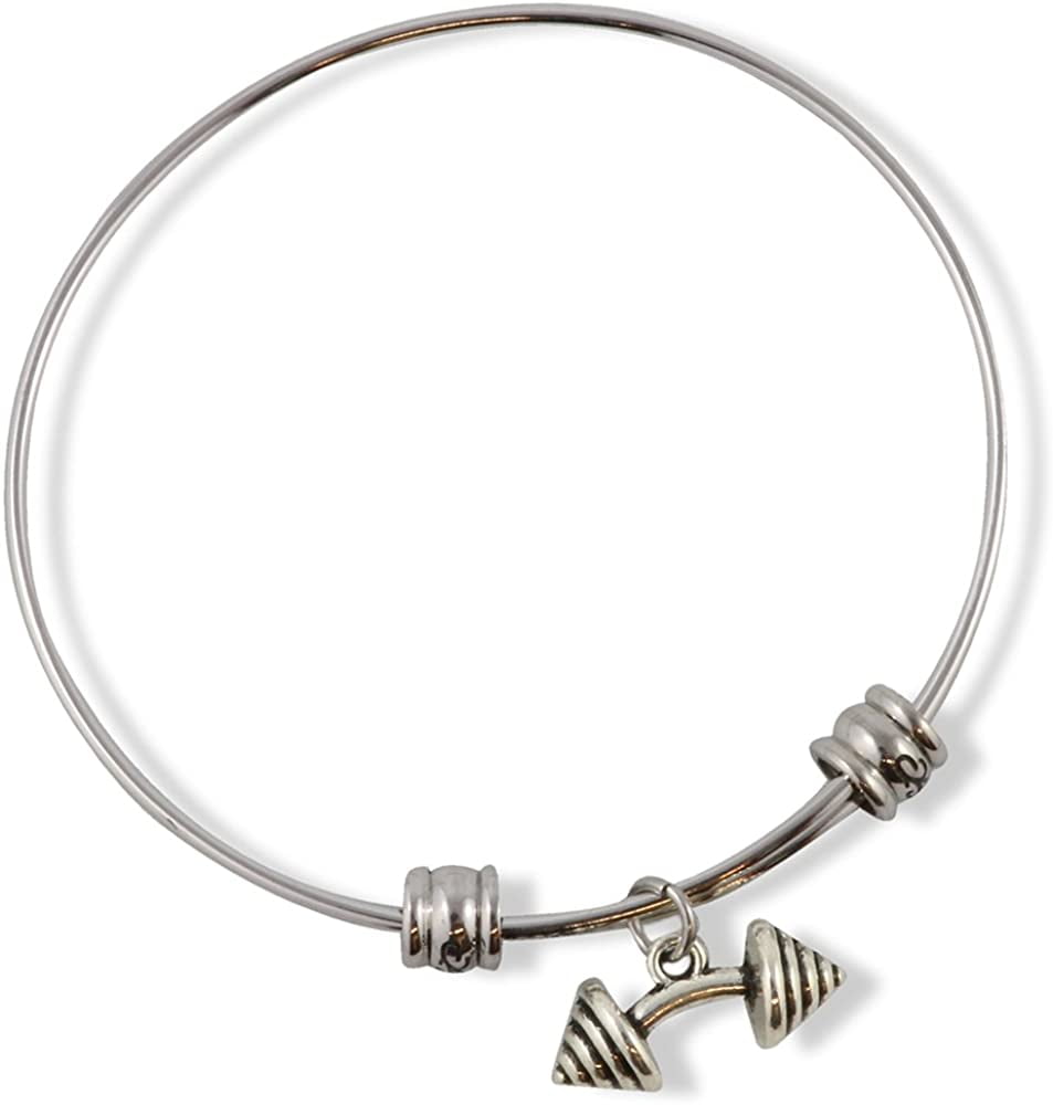 Dumbbell Bracelet Bangle Jewelry Jewlry Barbell Fitness Charm ...