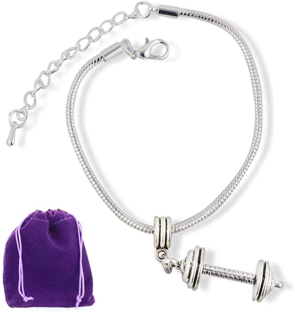 Dumbbell Bracelet Jewelry Jewlry Barbell Fitness Charm Accessories ...