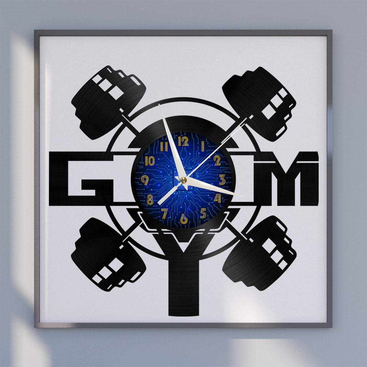 Dumbbell Exercise GYM 12 Inch Vinyl Record Wall Clock - Silent ...