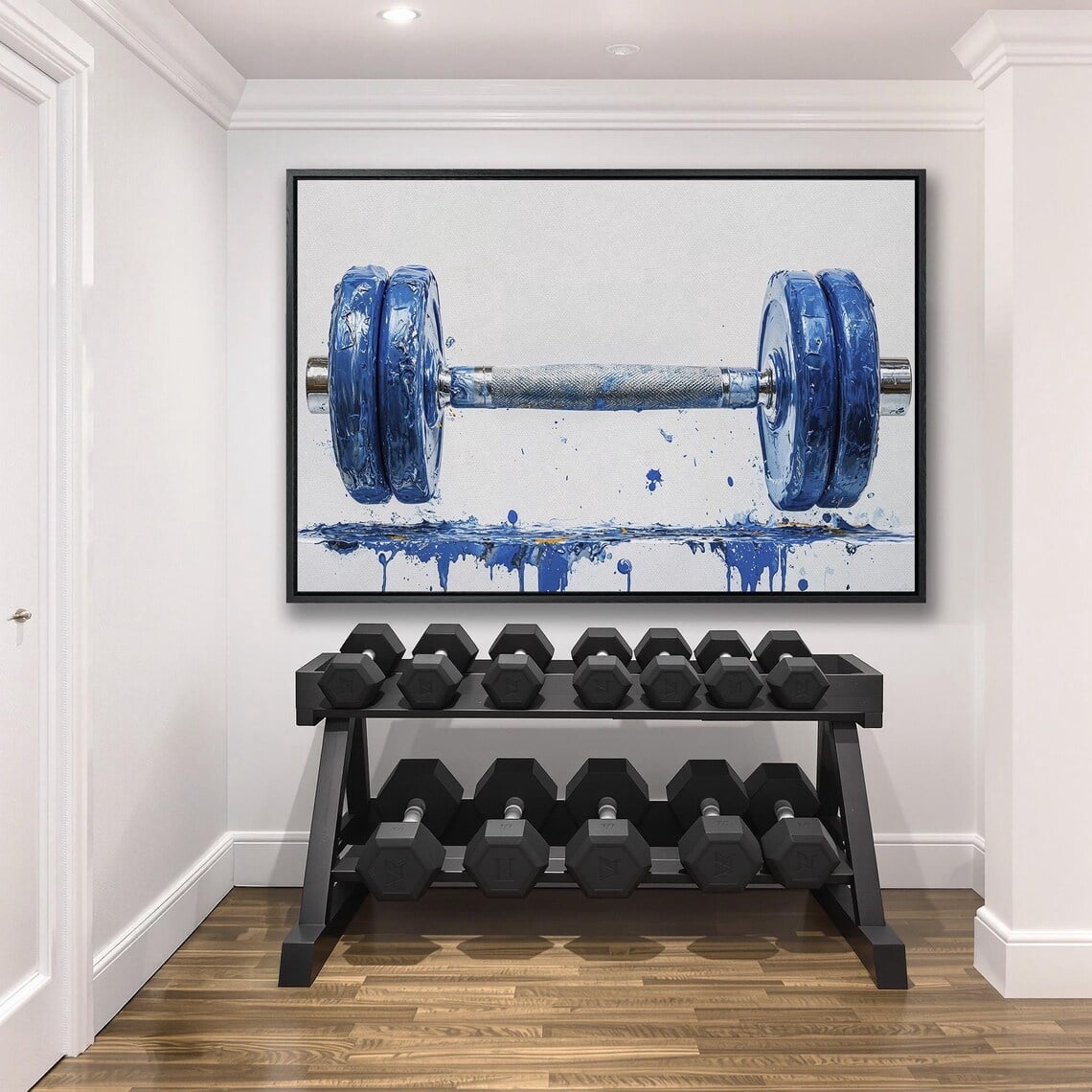 Dumbbell Fitness Home Gym Workout Sports Wall Art UNFRAMED PAPER POSTER ...