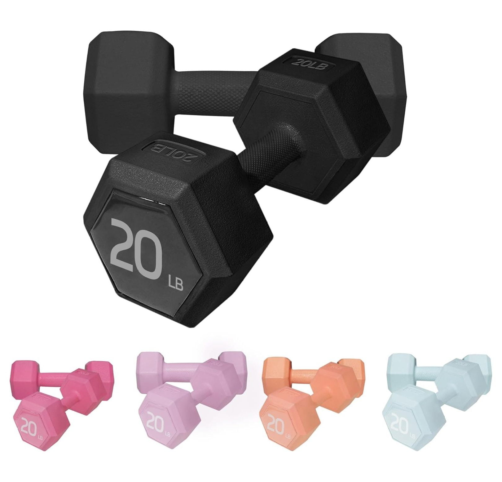 Dumbbell Hand Weight Sets 5/10/15/20/25/36lbs - 5 Colors - Exercise ...