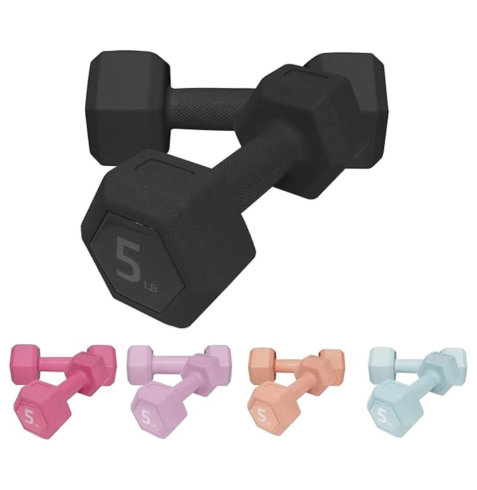 Dumbbell Hand Weight Sets 5/10/15/20/25/36lbs - 5 Colors - Exercise ...