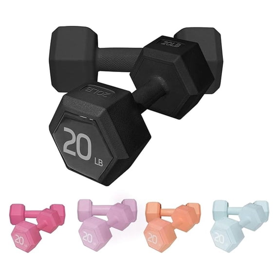 Dumbbell Hand Weight Sets 5/10/15/20/25/36lbs - 5 Colors - Exercise ...