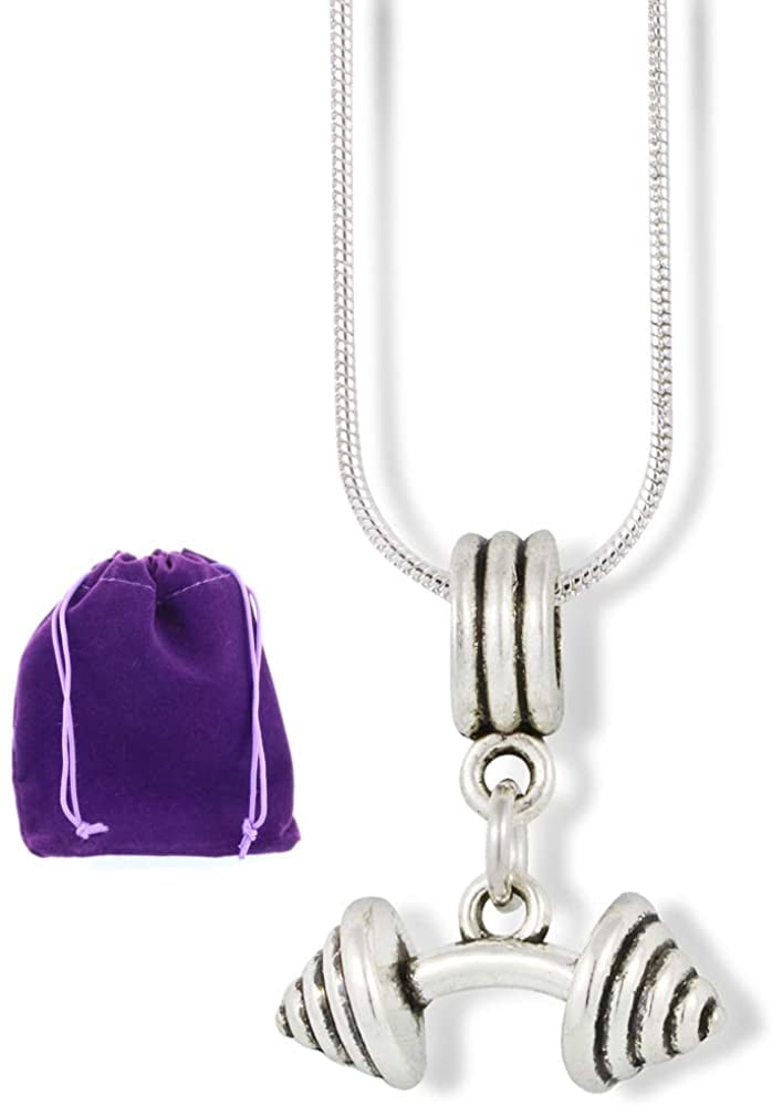 Dumbbell Necklace for Men | Weight Lifting Pendant Jewelry Bent ...