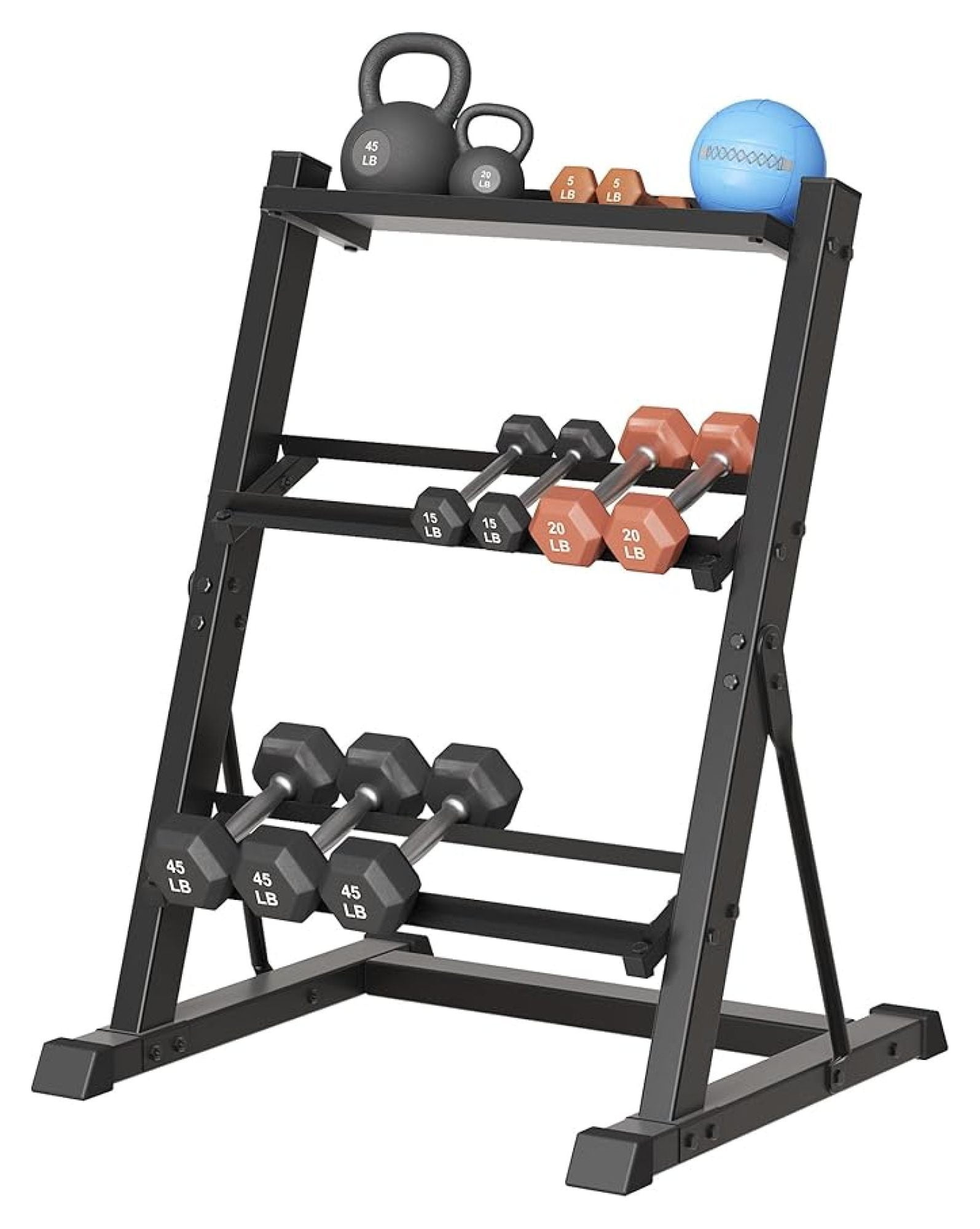 Dumbbell Rack 3 Tier - Home Gym Weight Storage, Dumbbell Kettlebell ...