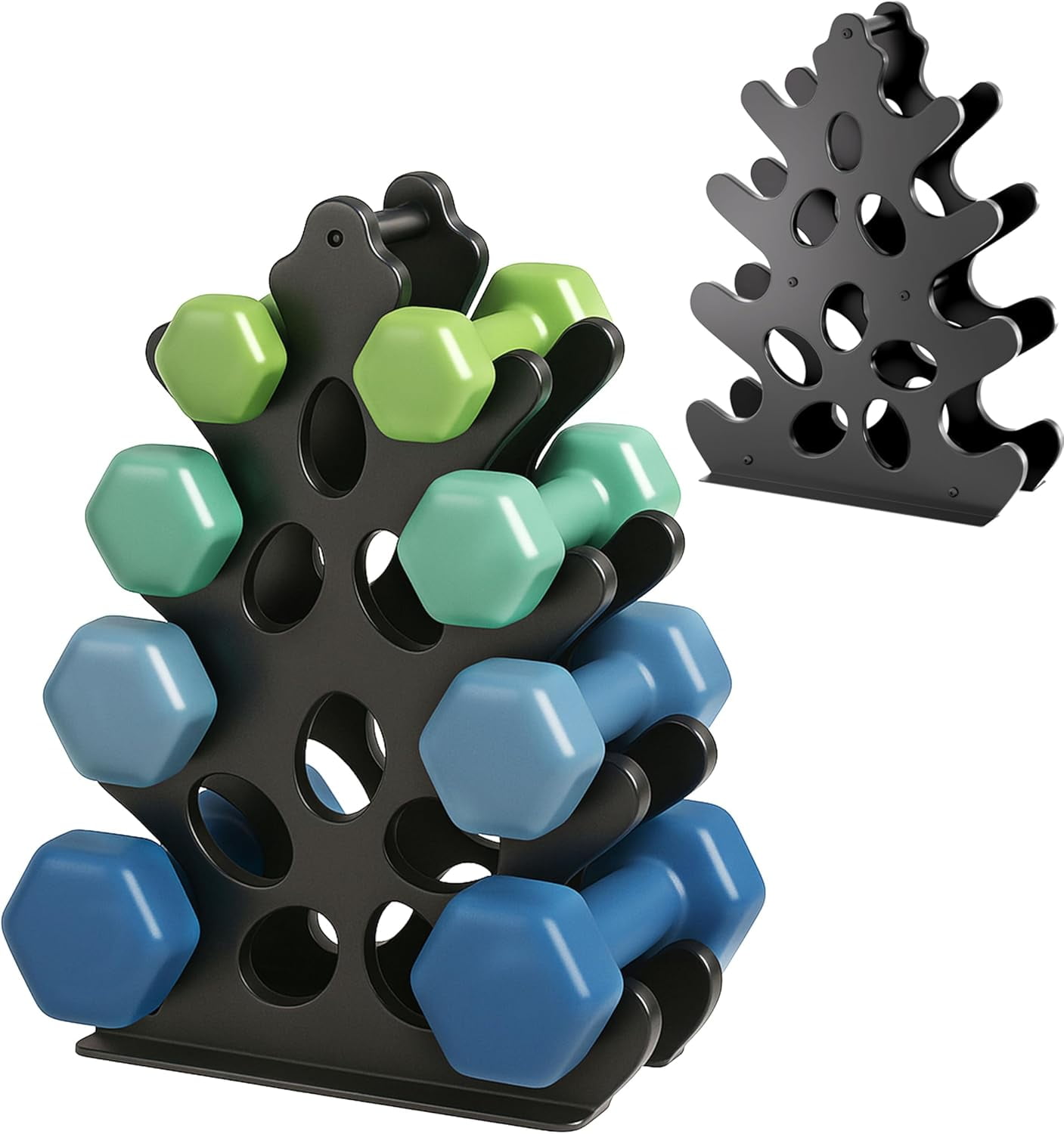 Dumbbell Rack 4-Tier Weight Stand Home Gym Dumbbell Storage Weight Tree ...