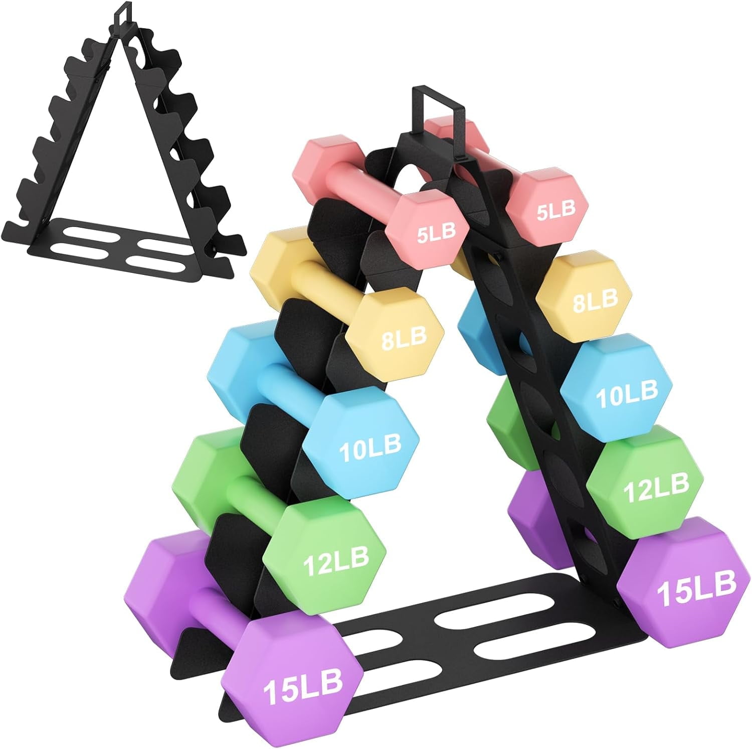 Dumbbell Rack(Dumbbells not included),A-Frame Metal Dumbbell Holder ...