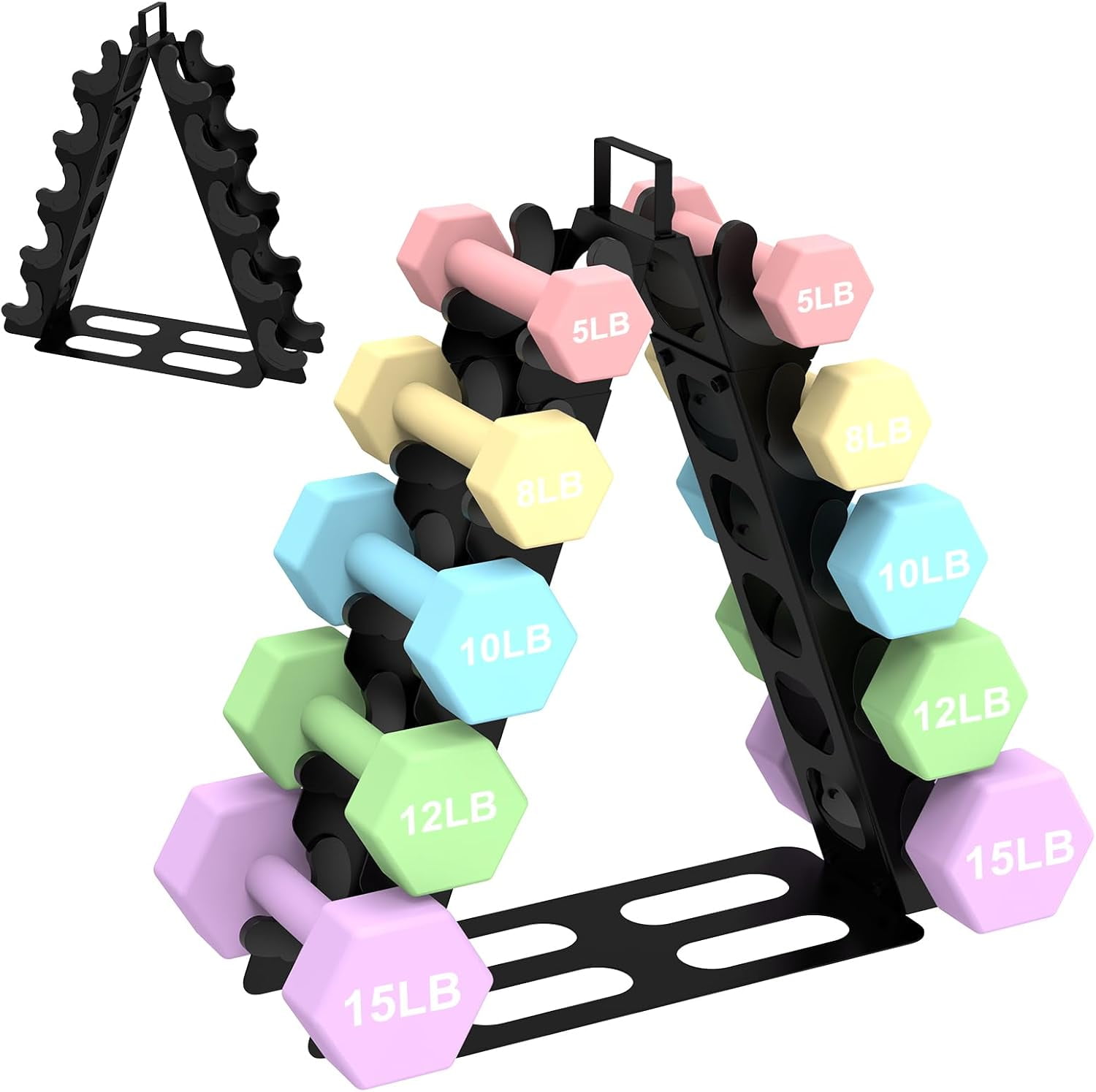 Dumbbell Rack(Dumbbells not included),A-Frame Metal Dumbbell Holder ...