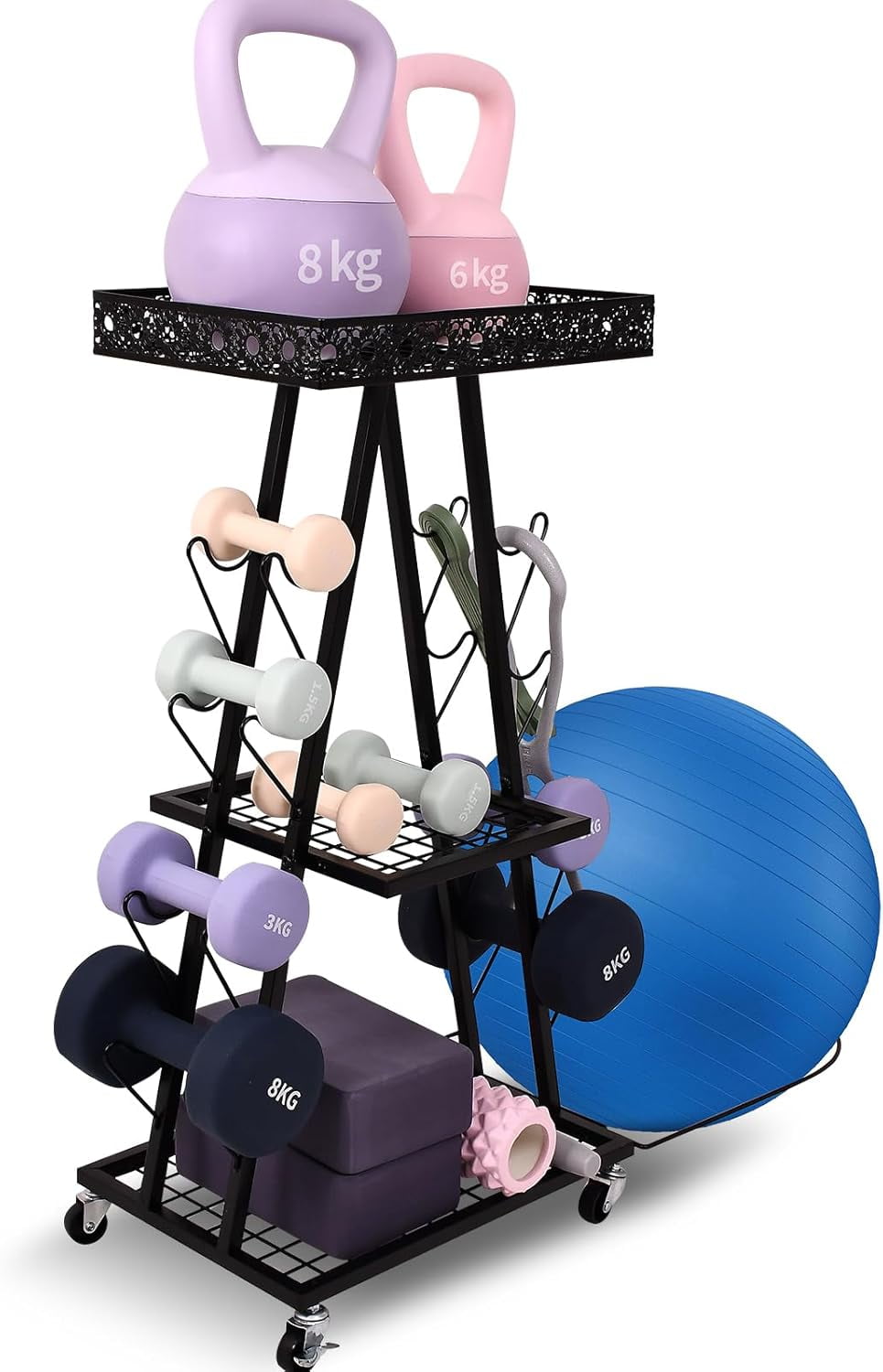 Dumbbell Rack Stand, 4 Tier Weight Rack for Dumbbells and 3 Tier Home ...
