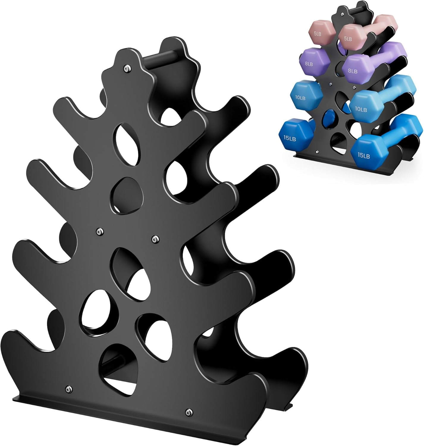 Dumbbell Rack Stand with Anti-Slip Pads for Home Gym, Compact A-Frame ...