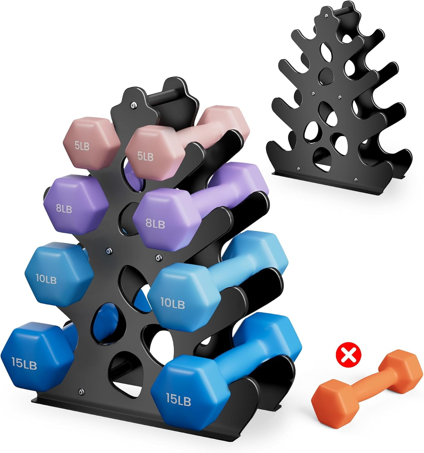 Dumbbell Rack Stand with Anti-Slip Pads for Home Gym, Compact A-Frame ...