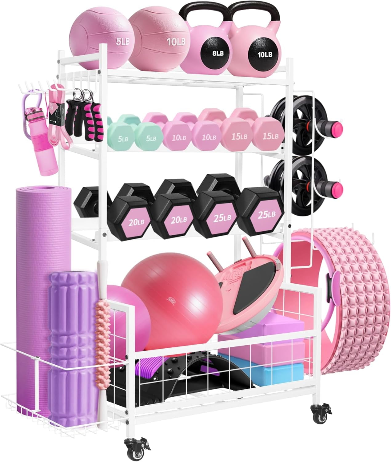 Rack, Weight Rack for Home Gym Dumbbells, Adjustable Barbell Rack for ...