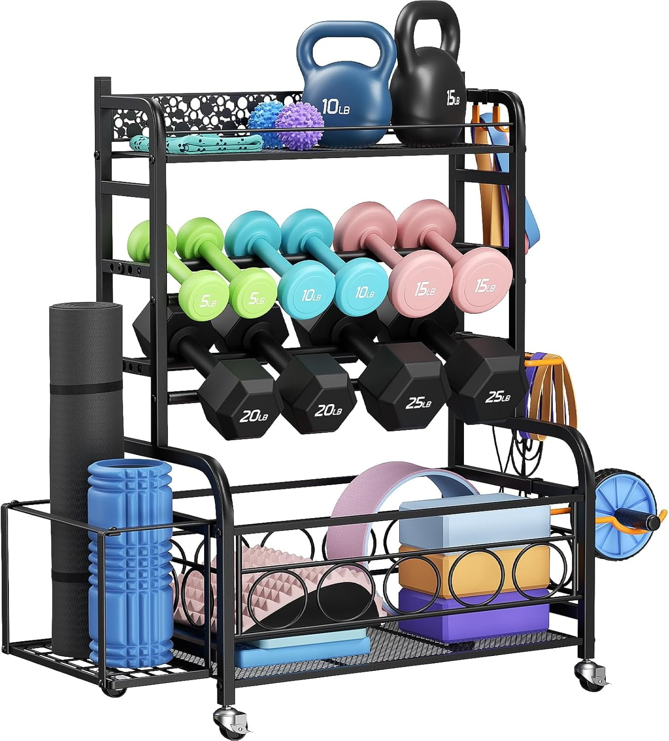 Dumbbell Rack, Weight Rack for Home Gym, Home Gym Storage Rack for Yoga ...