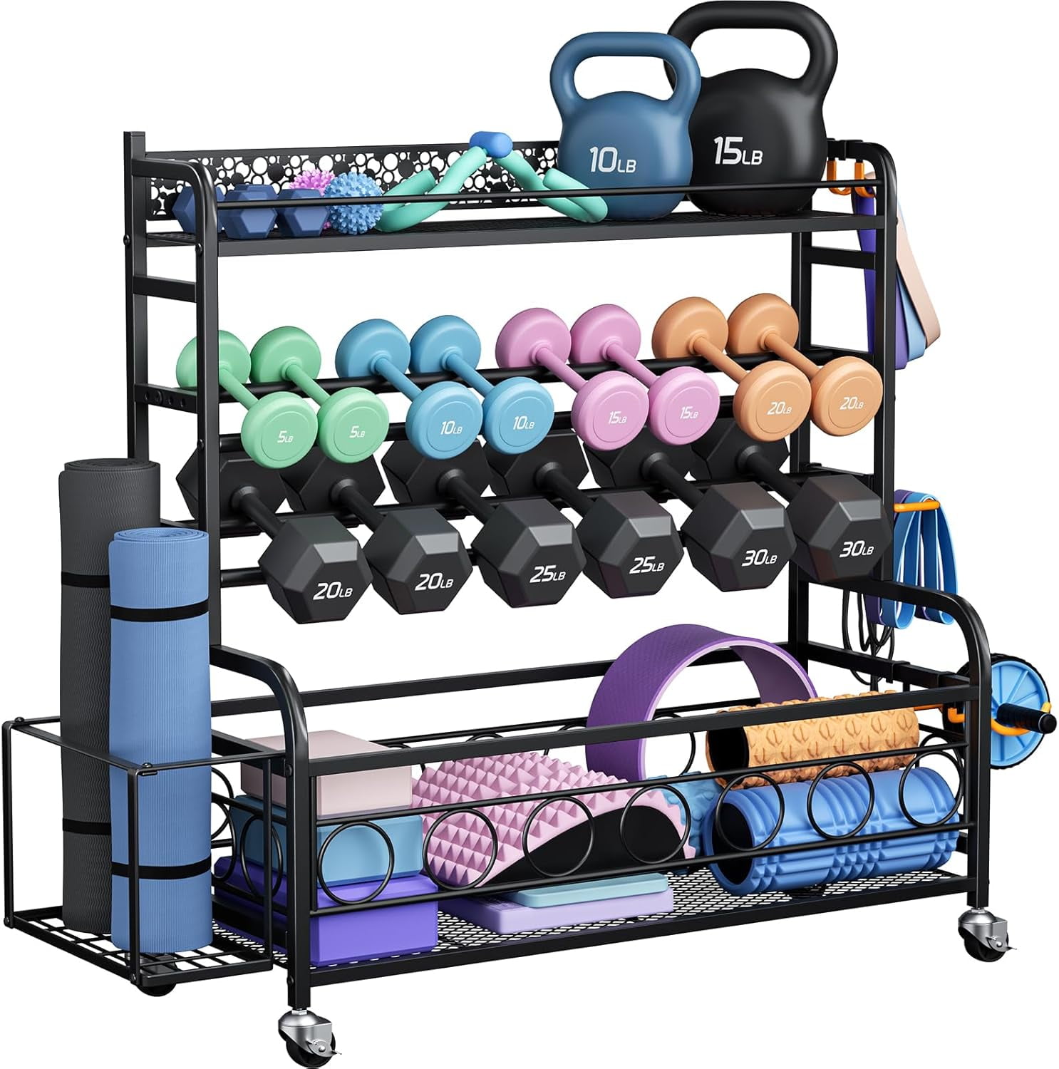 Dumbbell Rack, Weight Rack for Home Gym, Home Gym Storage Rack for Yoga ...