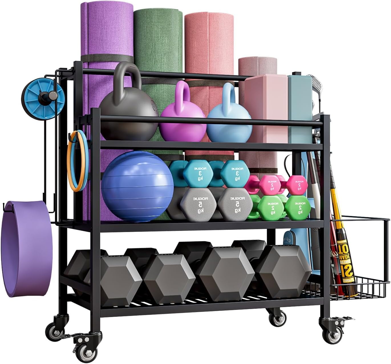 Dumbbell Rack,Weight Racks for Dumbbells,Yoga Mat Storage Rack,Home Gym ...