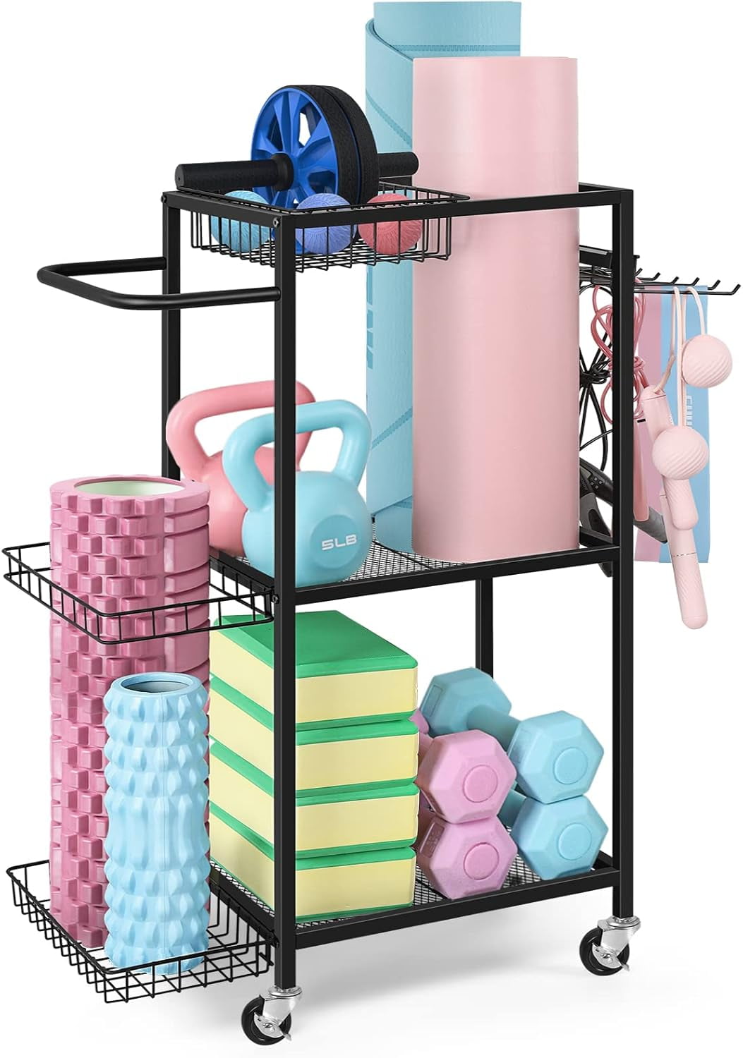 Dumbbell Rack, Yoga Mat & Balls Organizer - Home Gym Equipment Storage ...