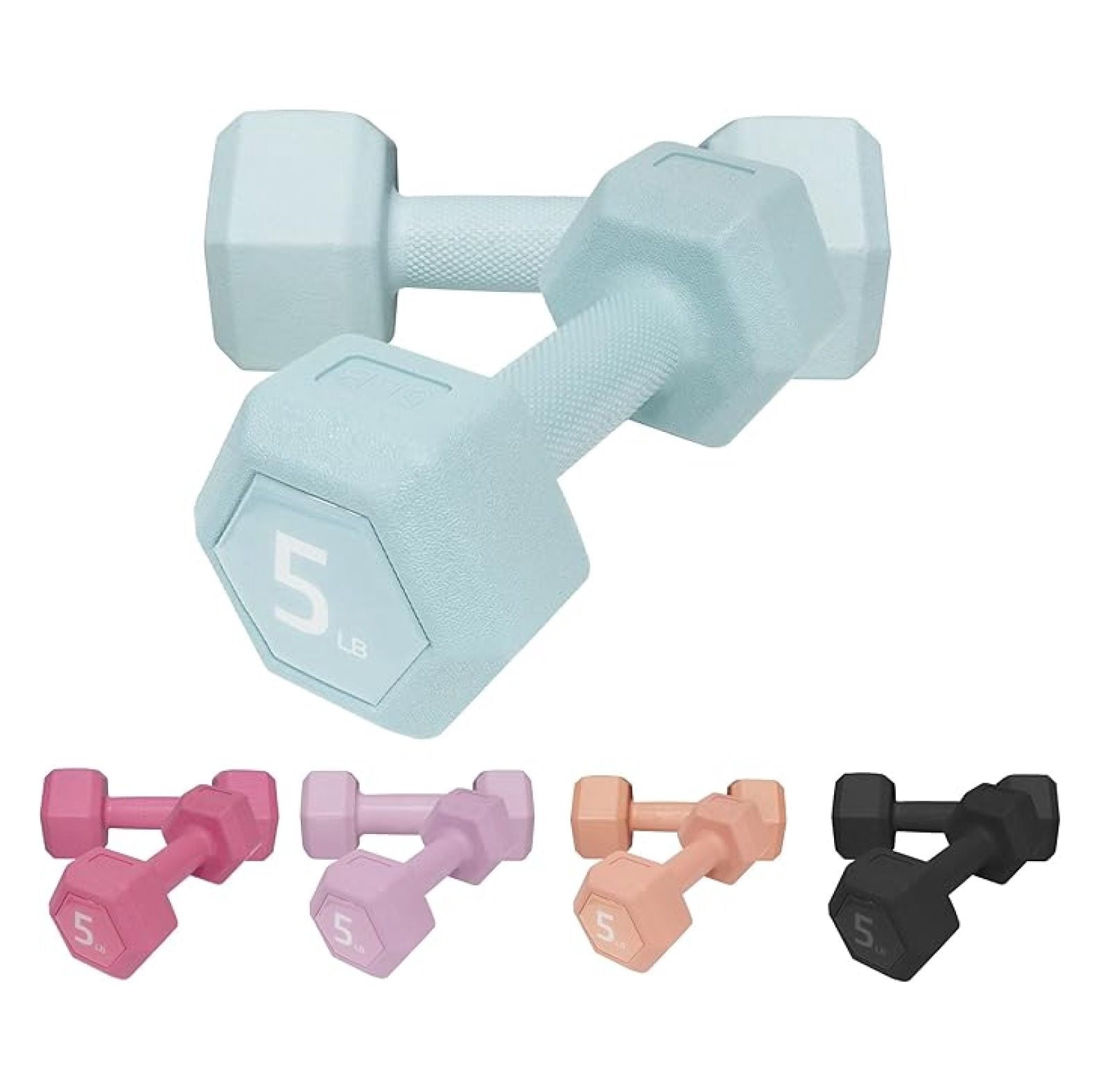 Dumbbell Set 5-36lbs - Hexagon Hand Weights for Strength Training ...