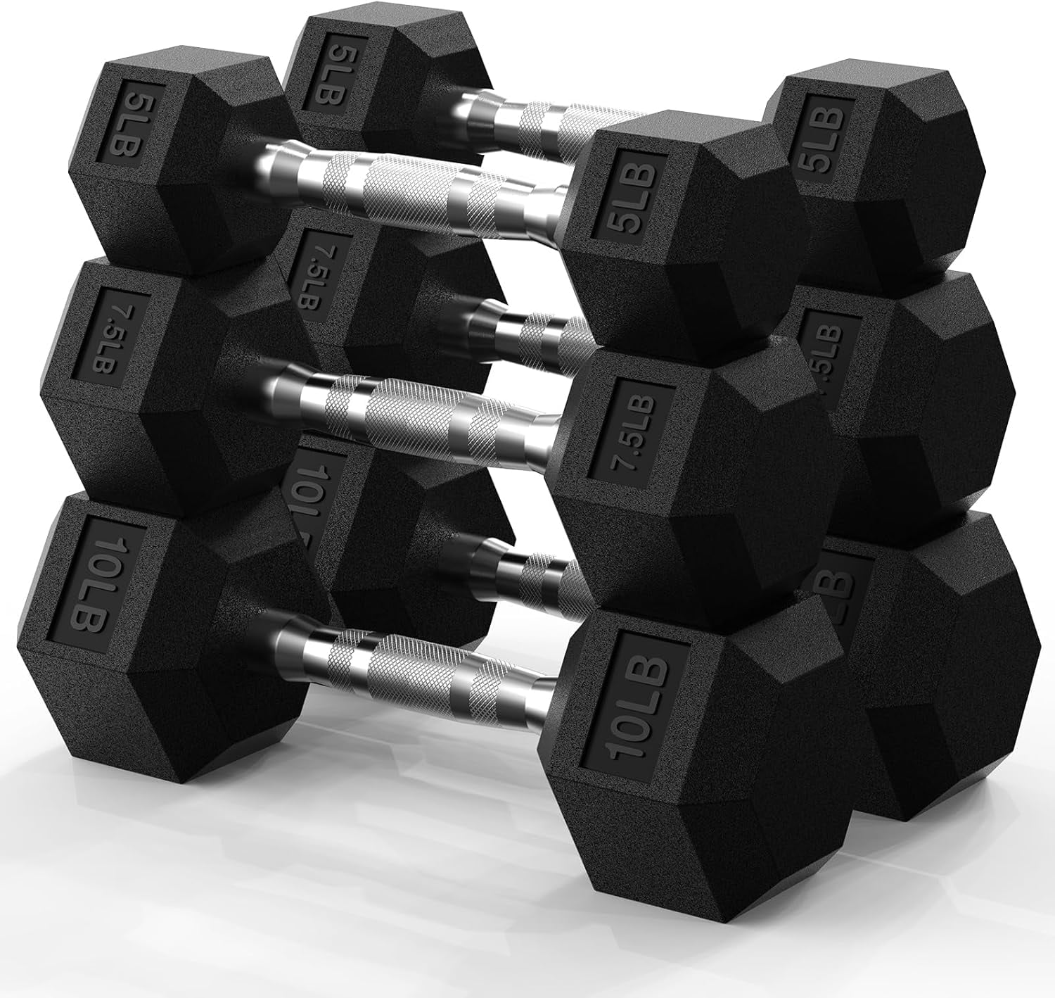 Dumbbell Set, Rubber Encased Home Gym Dumbbells, Exercise & Fitness ...