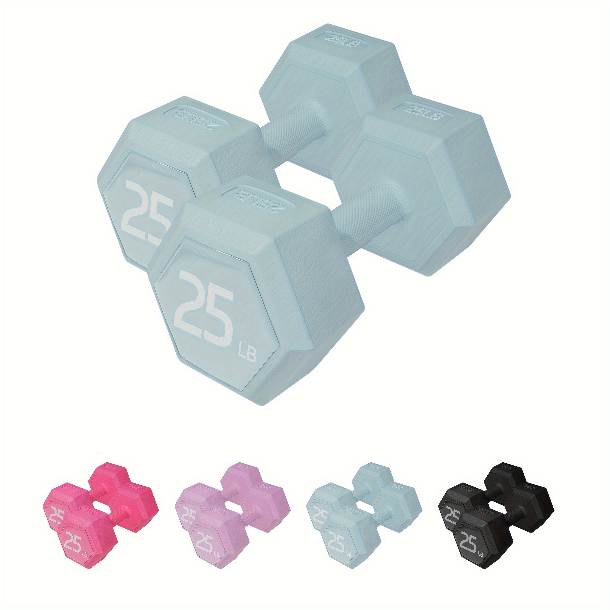 Dumbbell Sets - 25 Lb Dumbbells Pair Hand Weights Set Of 2 - Easy Grip ...