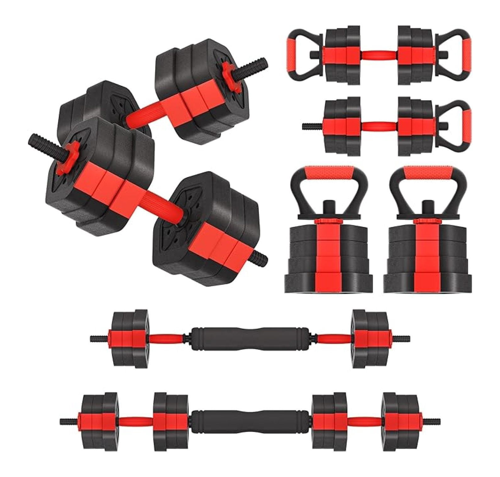 Dumbbell Sets Adjustable Weights, Free Weights with Connector, Non ...