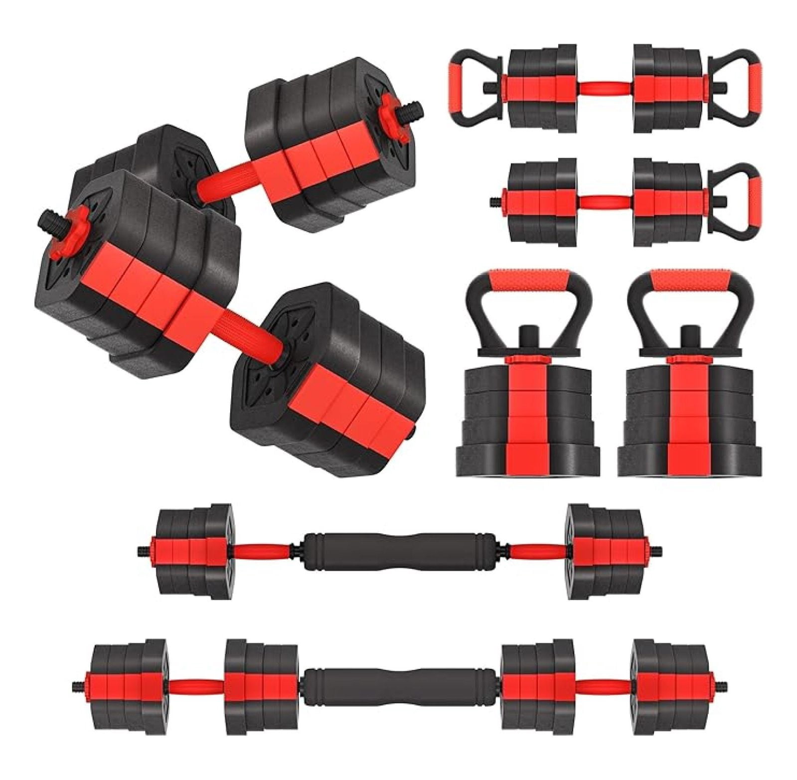 Dumbbell Sets Adjustable Weights, Free Weights with Connector, Non ...