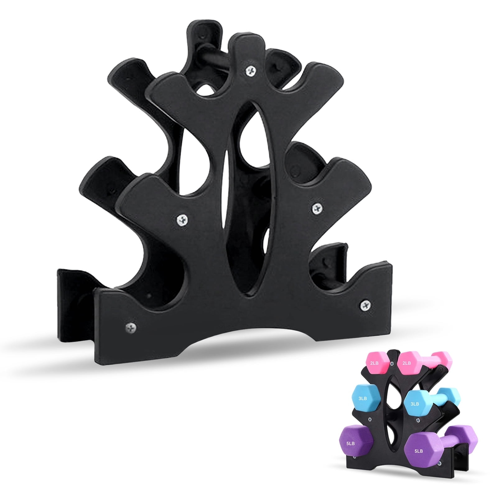Dumbbell Stand, 3 Tier Triangular Small Dumbbell Rack Stand Hand Weight ...