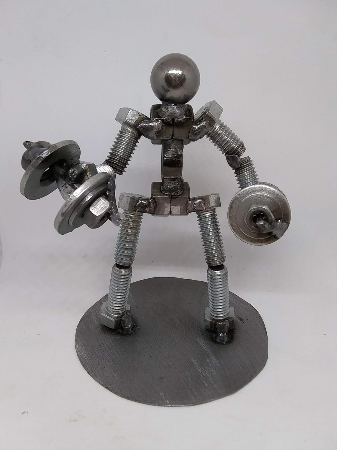 Dumbbell Weight Lifter Metal Bolt Figurine, Body Builder, Athlete ...