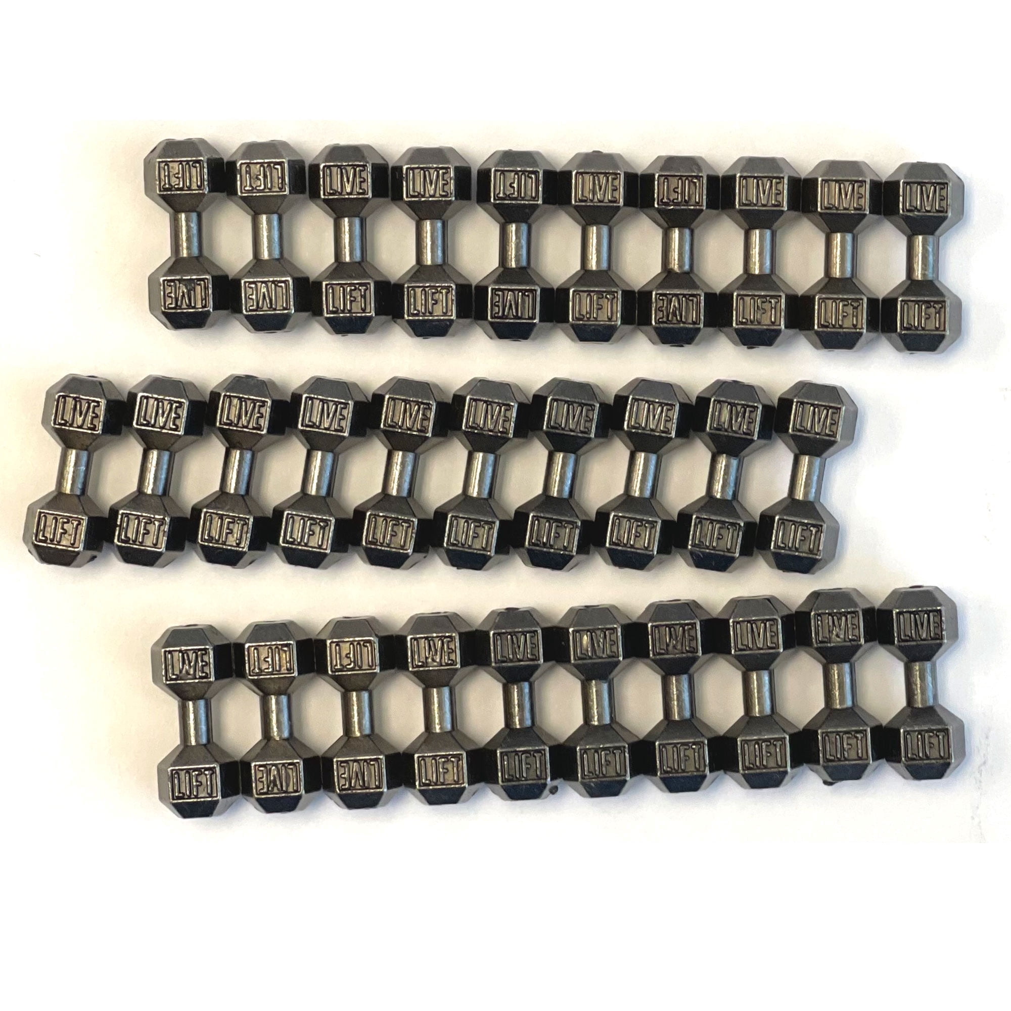 Dumbbell charms black, Gift for beaders, DIY jewelry supplies, 8x19mm ...