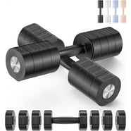 BalanceFrom 60LB 2-in-1 Portable Changeable Dumbbell, Barbell Set with ...