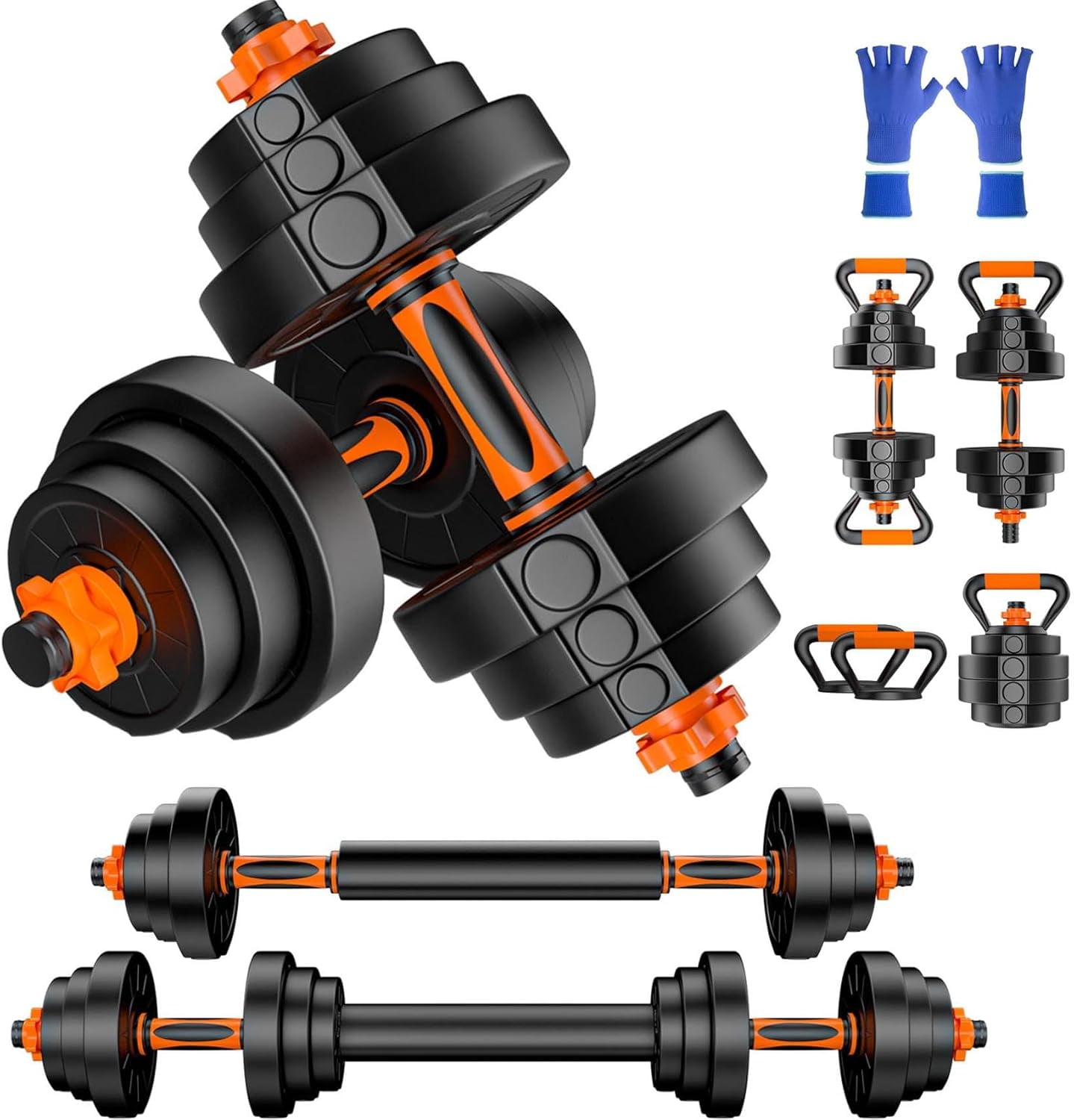 Dumbbells, 22LB & 44LB Adjustable Dumbbell Set for Men & Women, Free ...