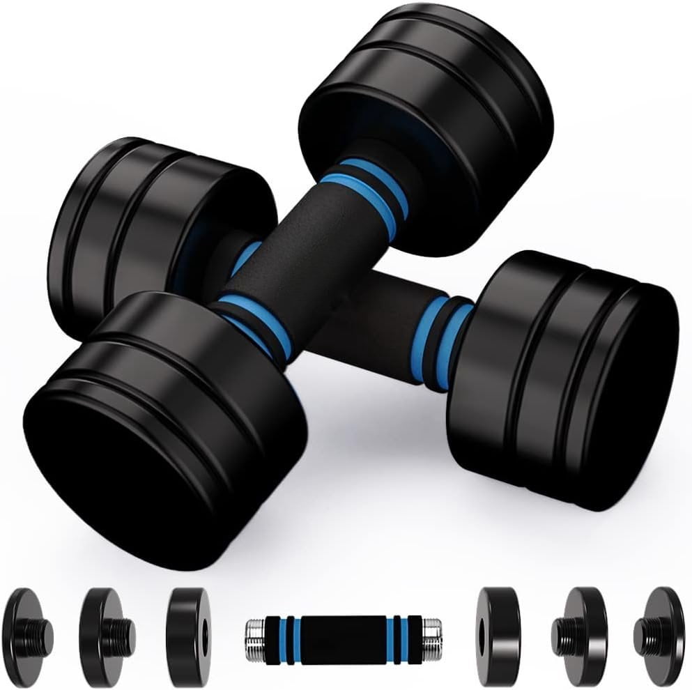 Dumbbells Adjustable Black Coated Weight Set with Handles for Gym ...