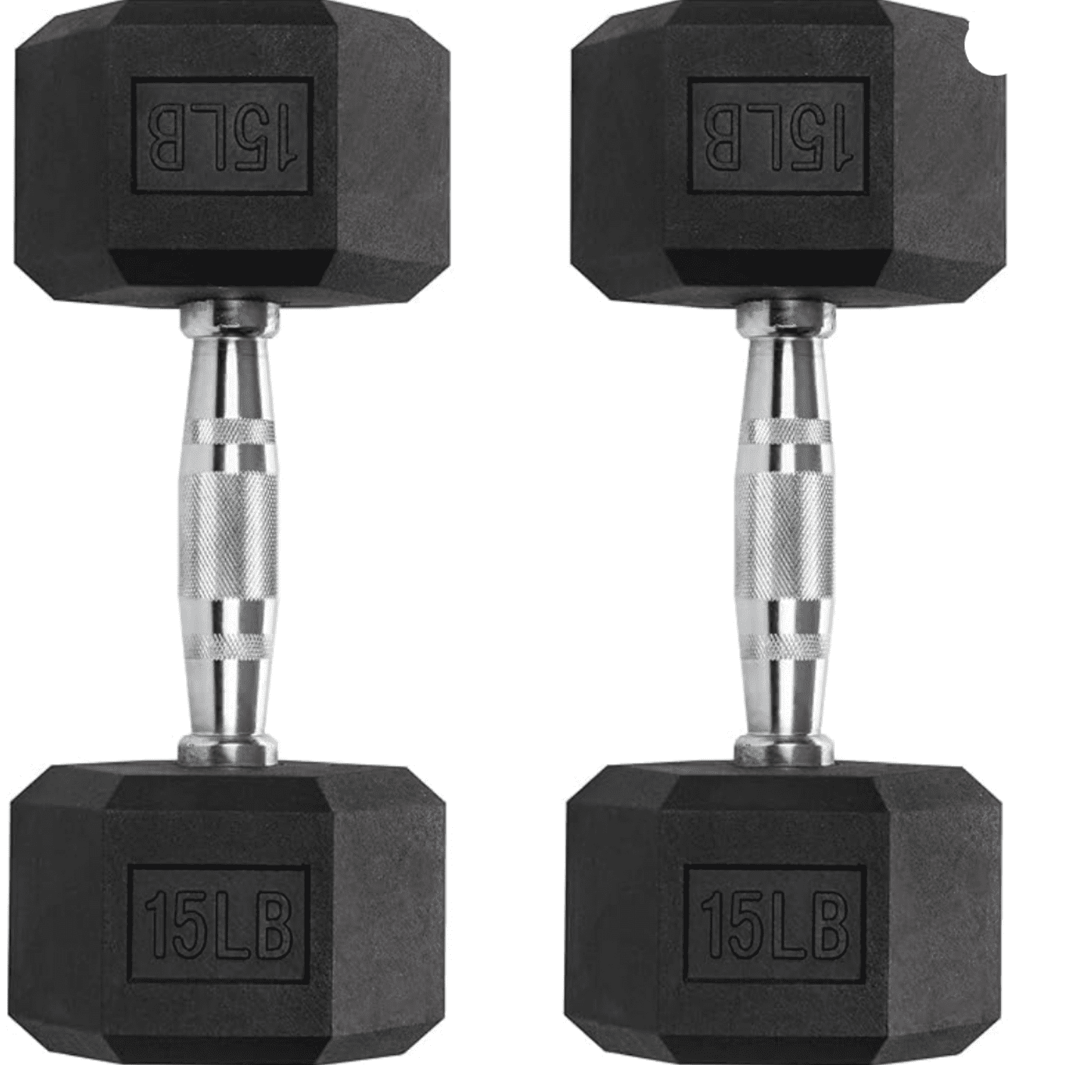 Dumbbells - Heavy Duty PVC Coated Weights, Chrome-Plated Knurled ...